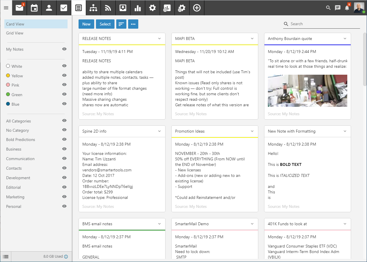 Notes Overview - FullHost